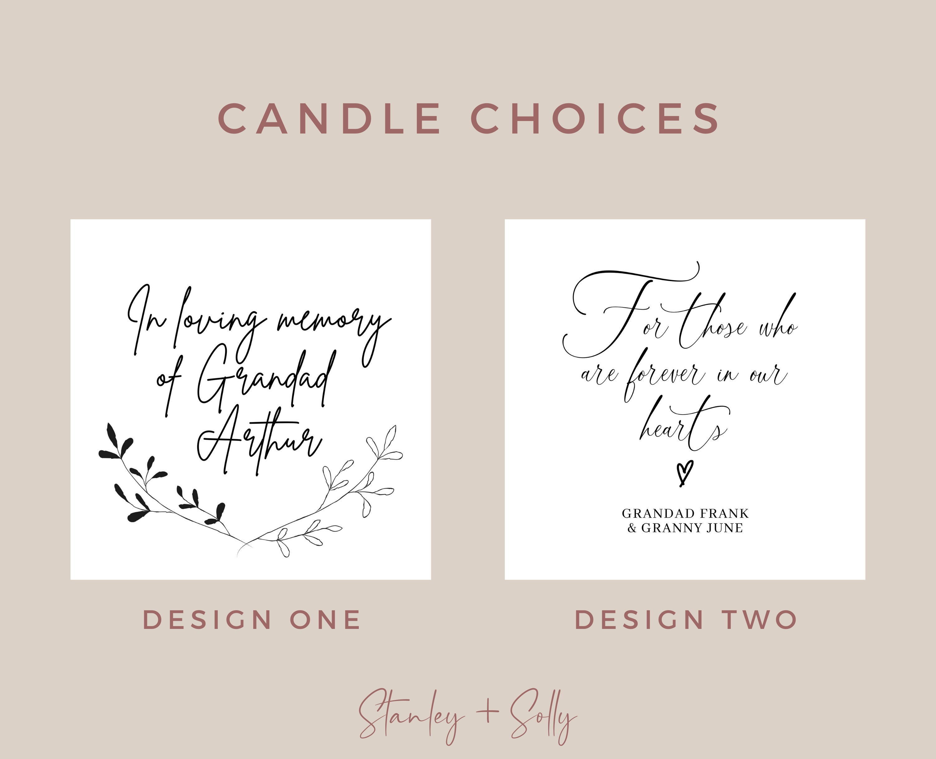 Personalised in Loving Memory Candle Sticker Only Choice of - Etsy UK