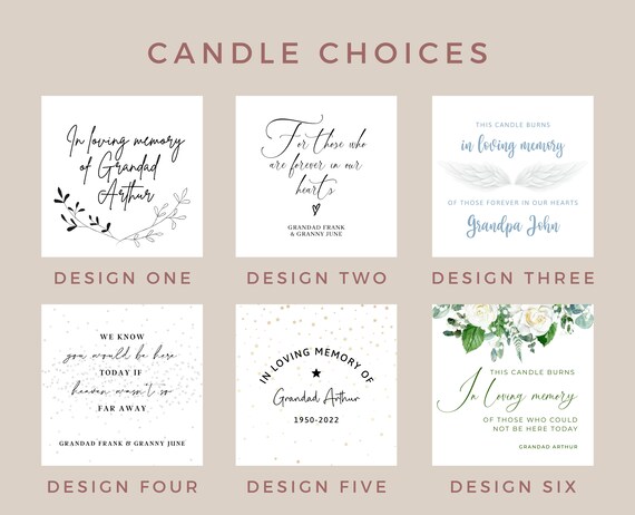 Personalised in Loving Memory Candle Sticker Only Choice of - Etsy UK