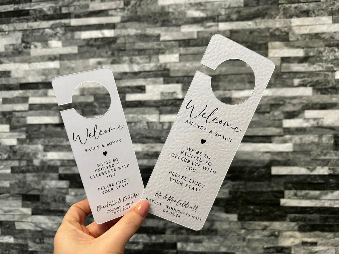 Personalised Room Reserved for Wedding Door Hangers - 3 Designs | White ...