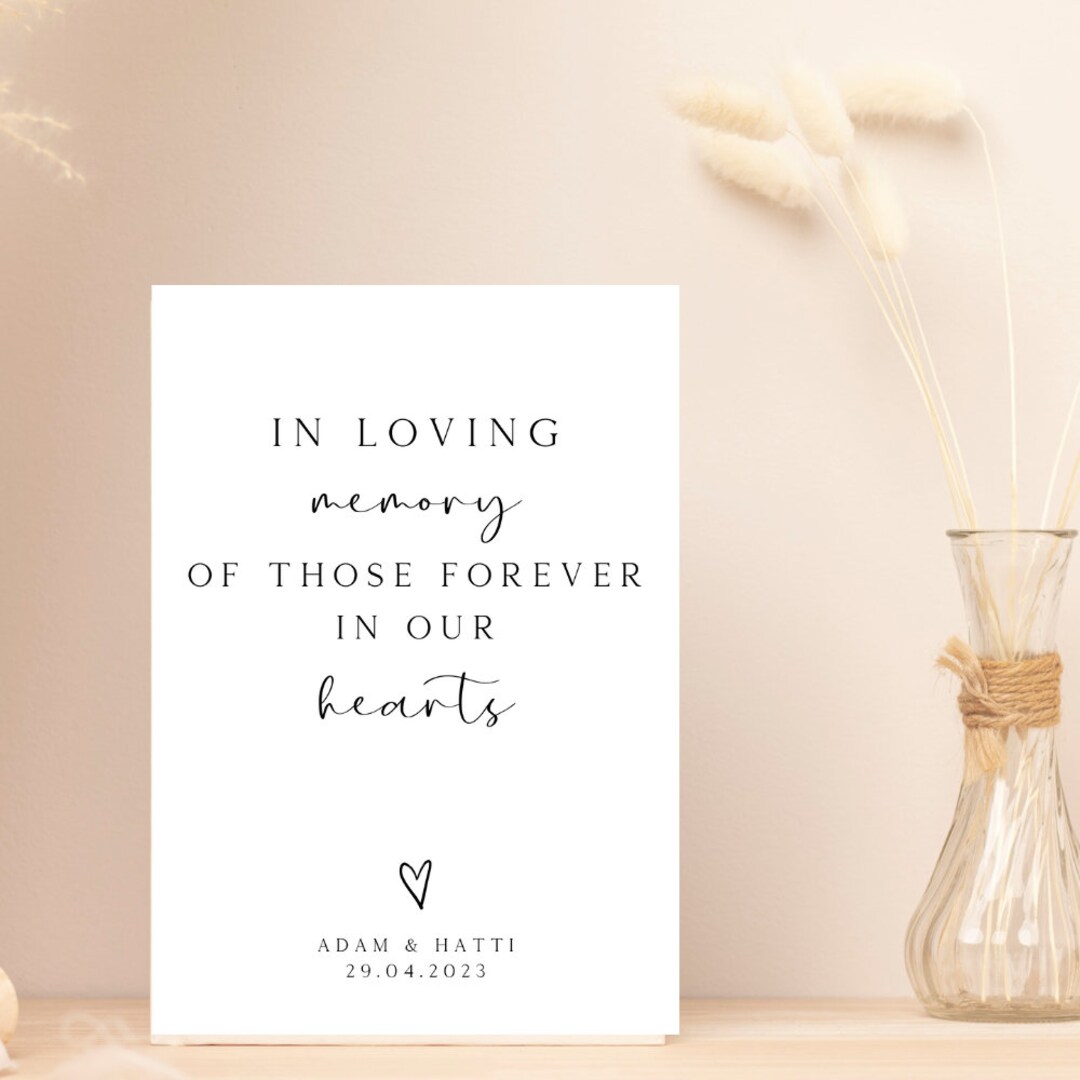 Personalised in Loving Memory Sign Personalised Print in Loving Memory ...