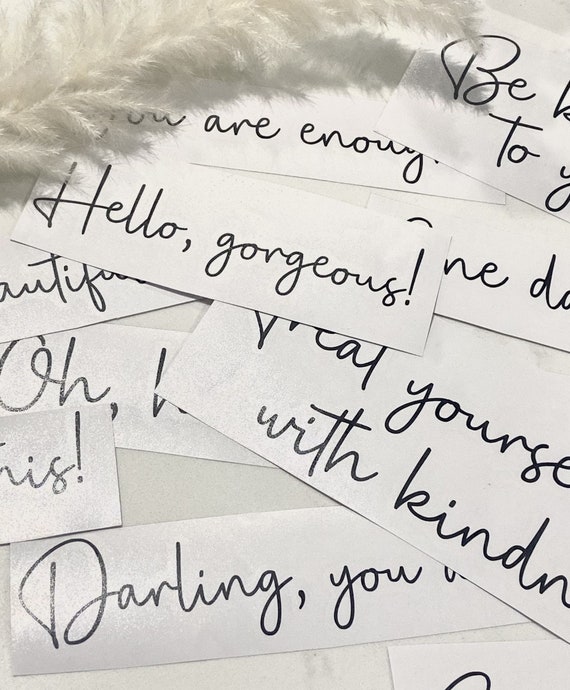 Motivational Self Love Labels Decals Perfect for Mirrors | Etsy UK
