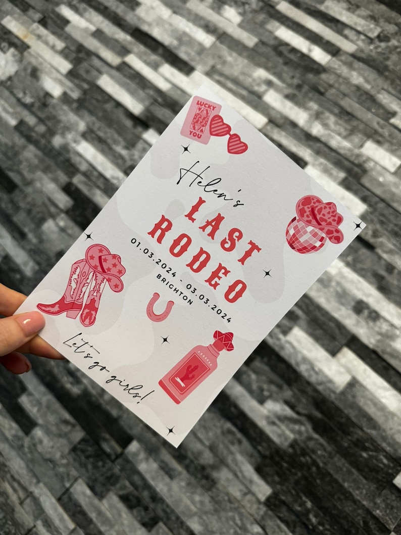Custom Last Rodeo Hen Party Itinerary: Western Theme - Etsy UK