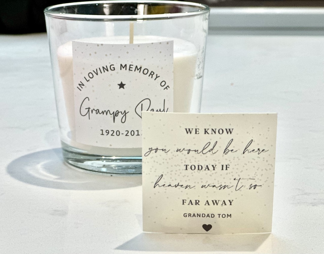 Personalised in Loving Memory Candle Sticker Only Choice of Design ...
