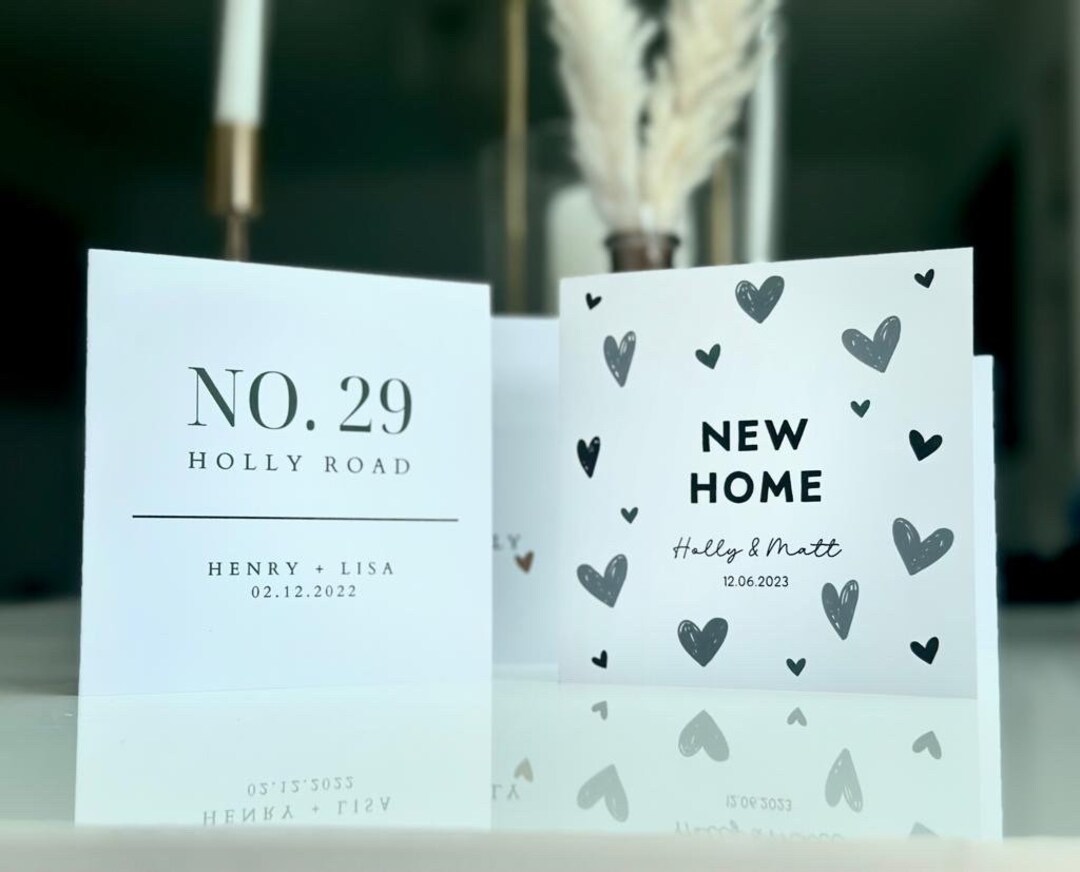 Personalised New Home Card With Hearts: Moving House Gift - Etsy