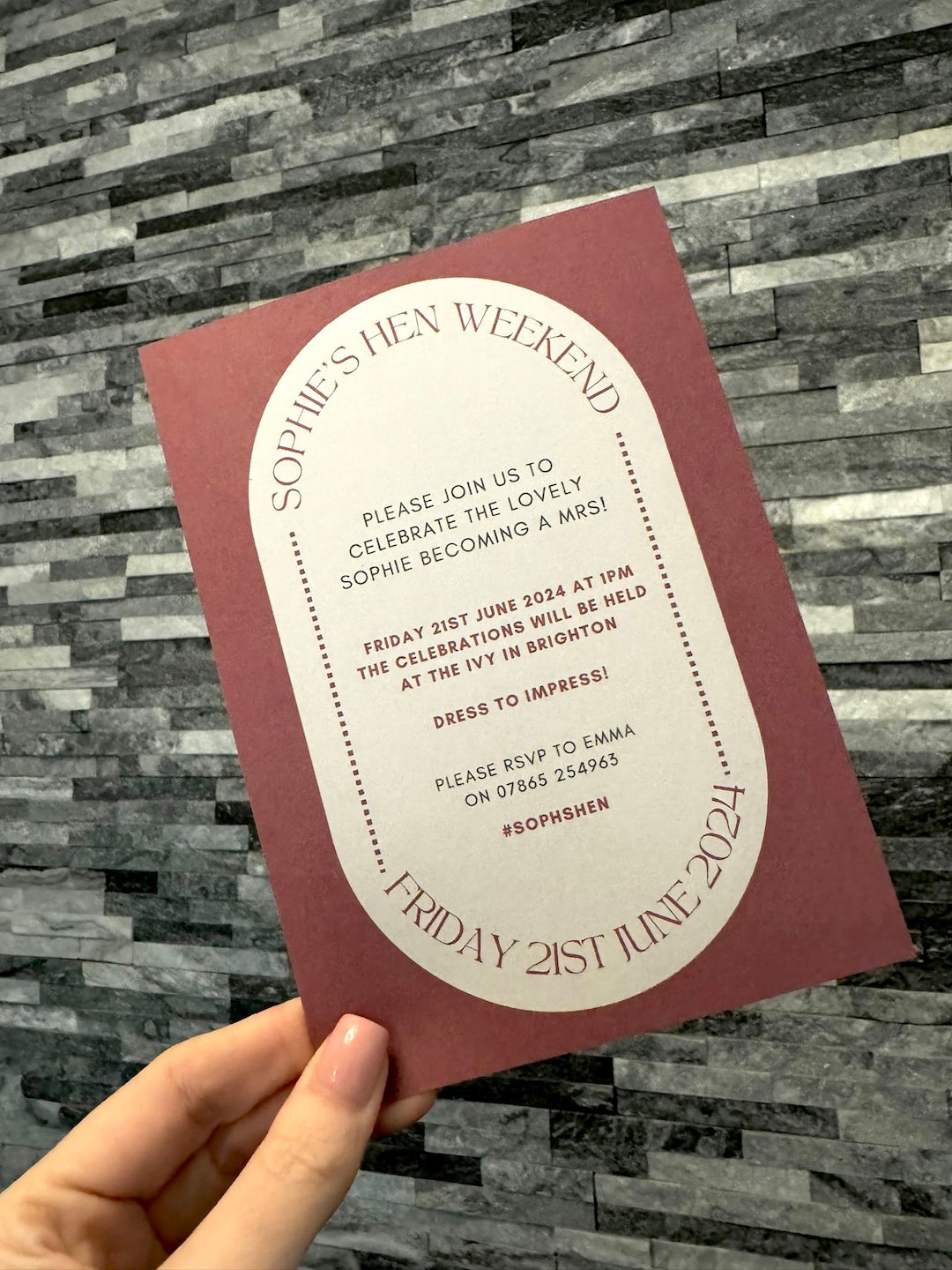 Custom Hen Invite - 20 Colours to Suit Your Theme! | Hen Weekend ...