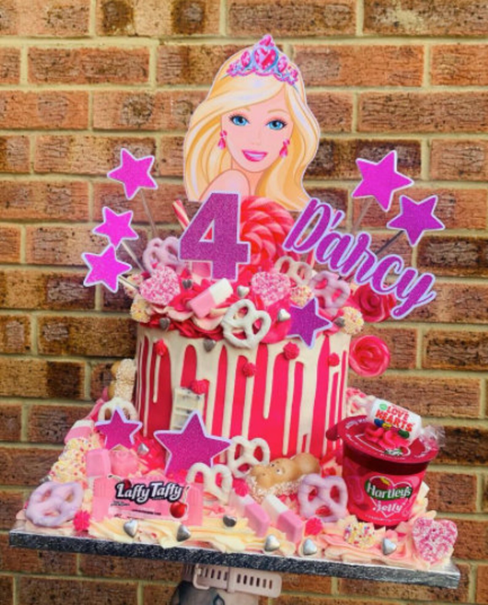 Barbie Themed Glitter Cake Topper Personalised With Name & Age | Etsy UK
