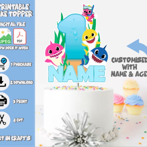 Shark Cake Topper - Etsy