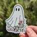 Ghost Sticker Floral Ghost Sticker Cute Spooky Halloween - Etsy