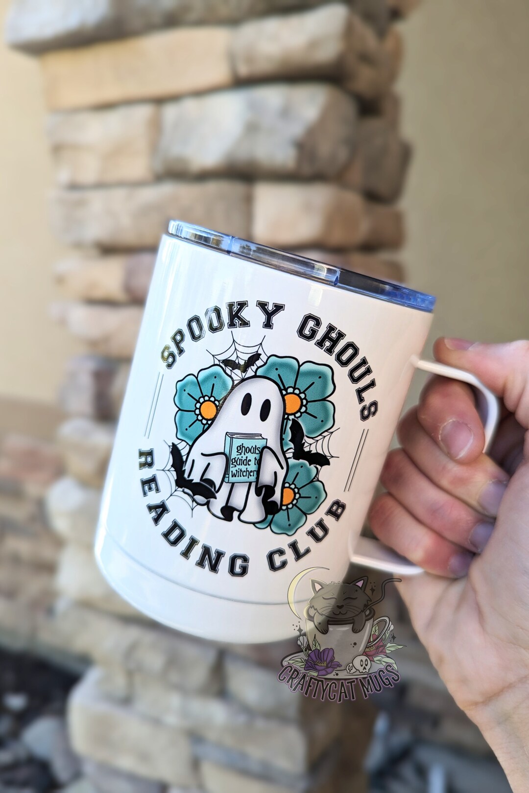 Spooky Ghoul Reading Club Mug | Spooky Book Reader | Ghost Mug ...