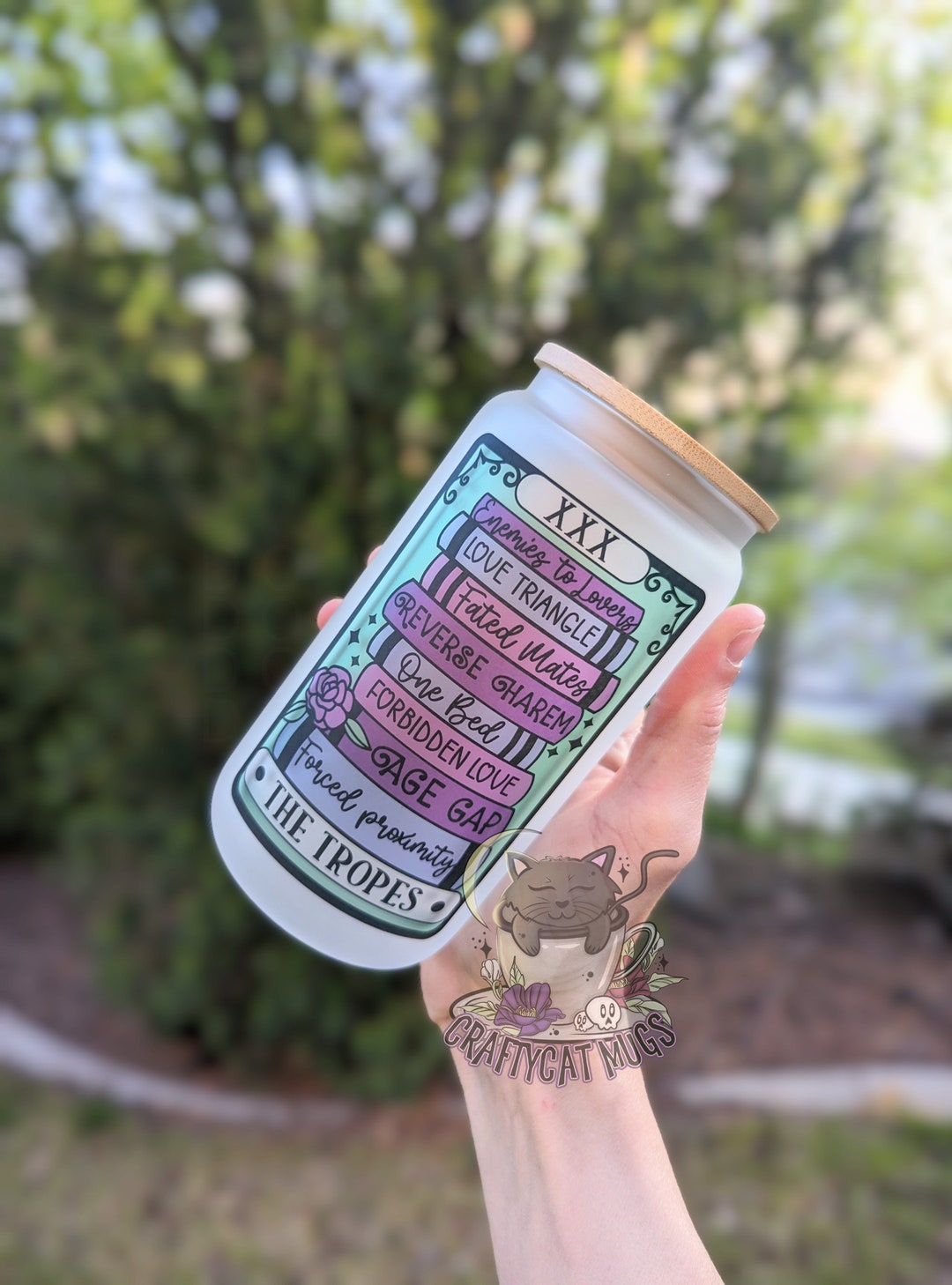 The Tropes Tarot Card Glass Can | Iced Coffee Cup | Reader Tarot Card ...