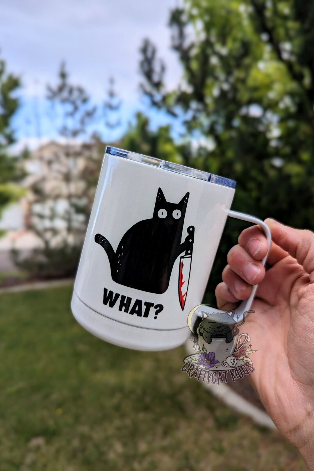 Funny Murderous Black Cat Mug | Travel Mug | Halloween Coffee Mug | Cat ...