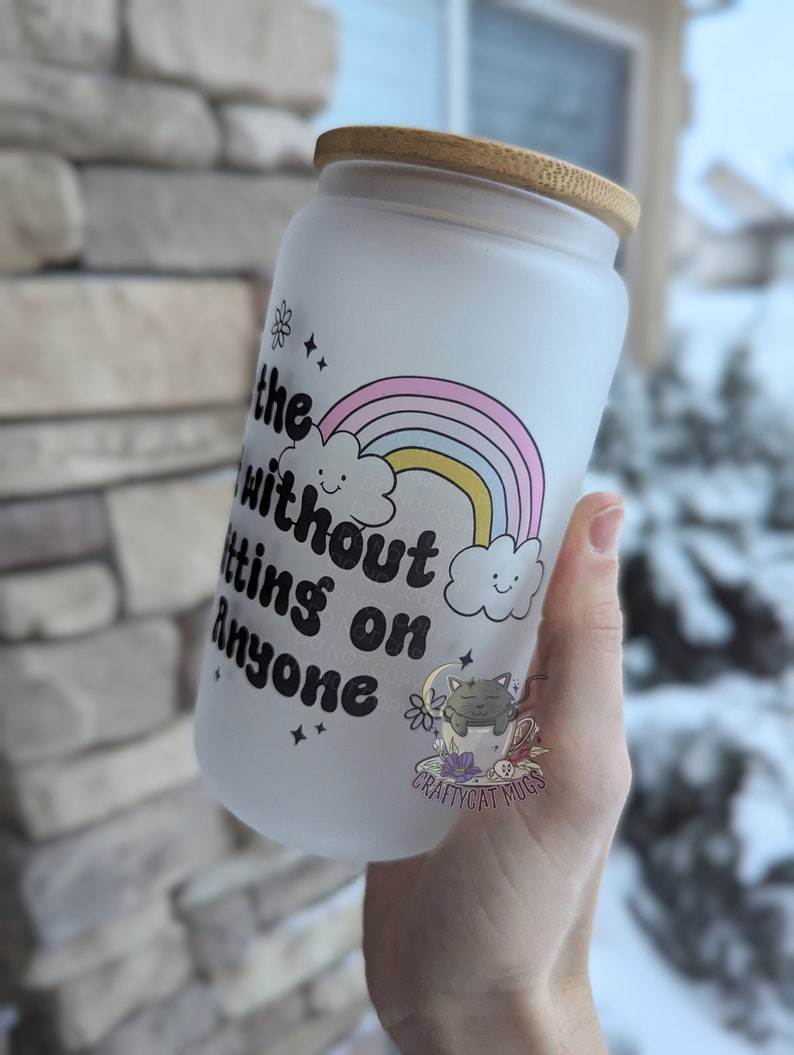 Funny Inspirational Glass | Iced Coffee Cup | Positive Mental Health ...