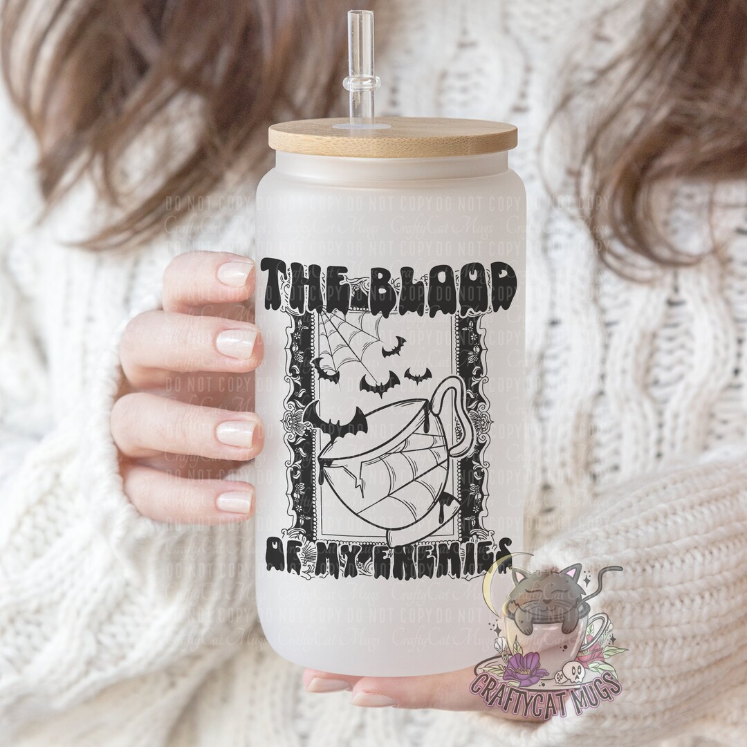 Funny Enemies Glass Iced Coffee Cup Halloween Mug Spooky Mug - Etsy