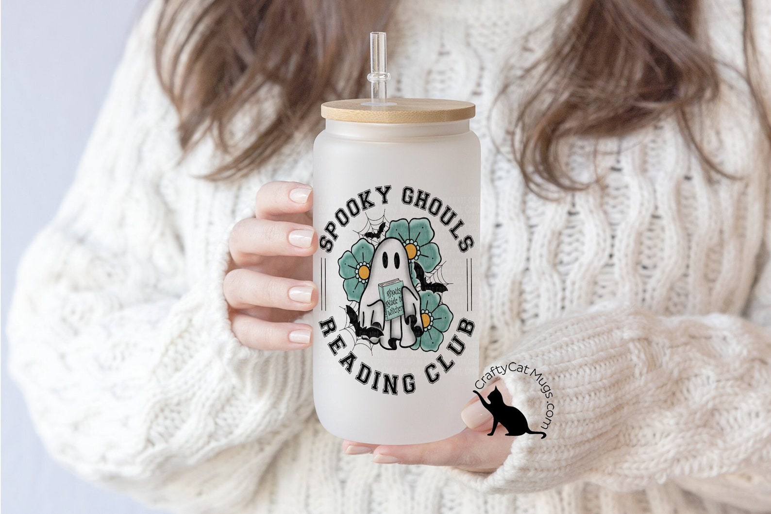 Spooky Ghouls Reading Club Glass Cup Book Glass Cup Reader - Etsy