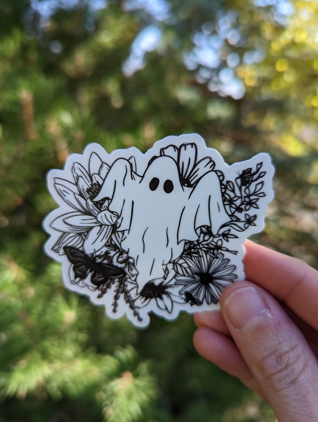 CLEARANCE Ghost Sticker | Ghost Sketch Sticker | Cute Spooky Halloween ...
