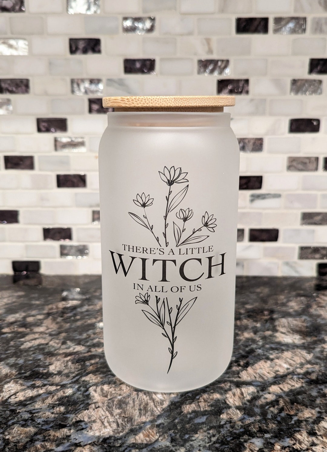 Glass Can | Iced Coffee Cup | Witch Cup | Witchy Gifts | Halloween Cup ...