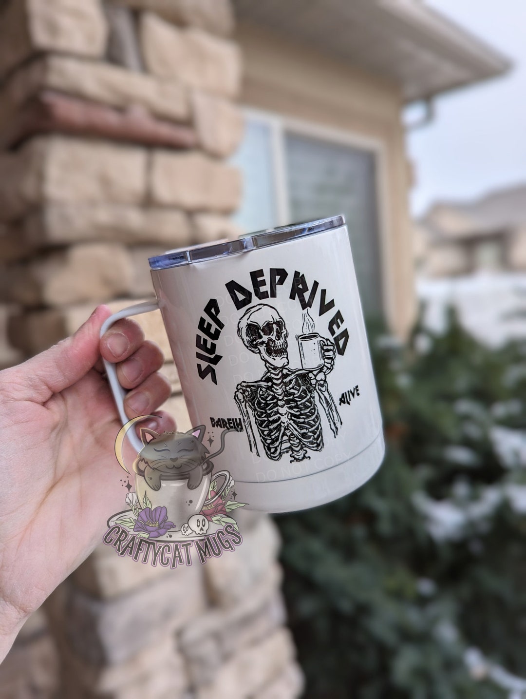 Sleep Deprived Barely Alive Mug | Skeleton Mug | Halloween Mug - Etsy