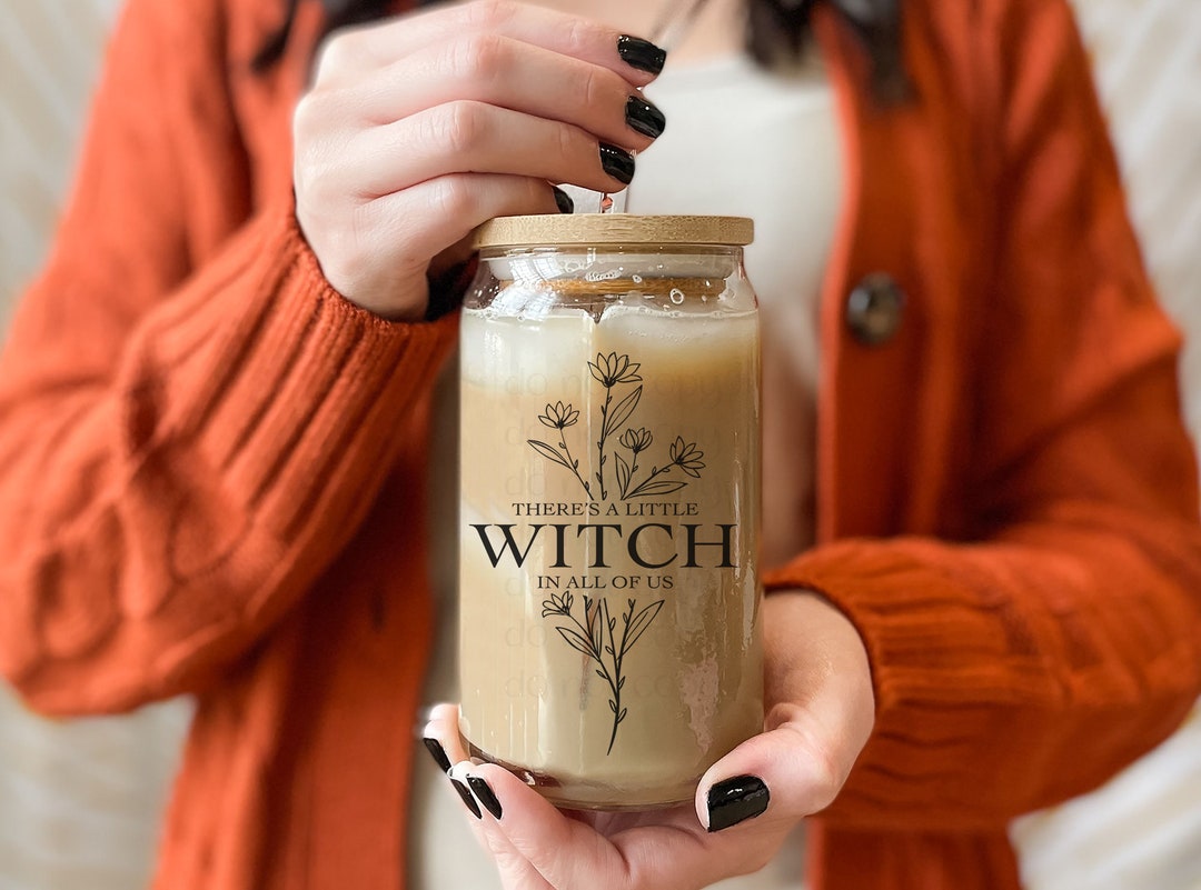 Glass Can Iced Coffee Cup Witch Cup Witchy Gifts - Etsy