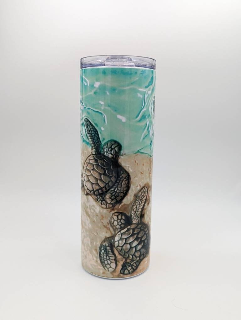 Sea Turtle Tumbler Turtle Cup Beach Travel Mug Beachy - Etsy