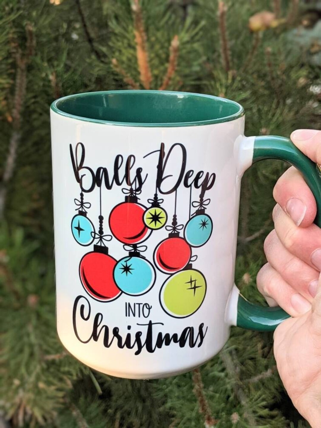 Funny Christmas Coffee Cup Balls Deep Into Christmas Travel Mug ...