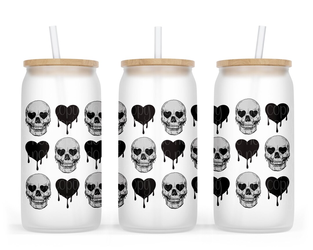 Frosted Glass Can Iced Coffee Cup Skeleton Cup Witchy Gifts - Etsy