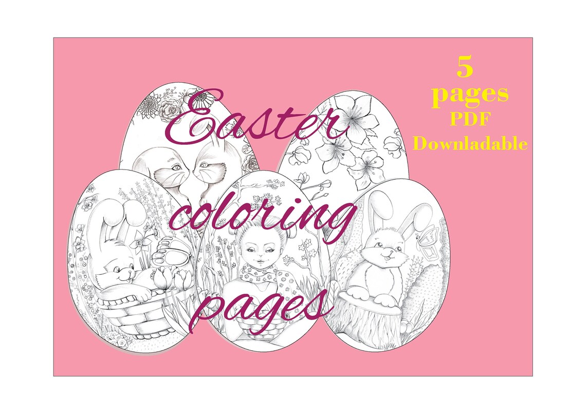 Easter Coloring Pages - Etsy