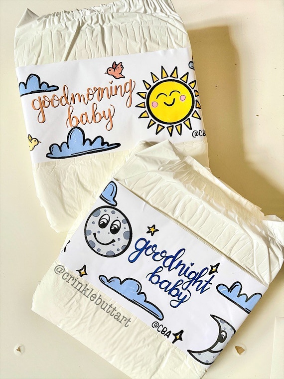 ABDL Diaper Tapes Set of 2 good Morning/ Goodnight Baby - Etsy