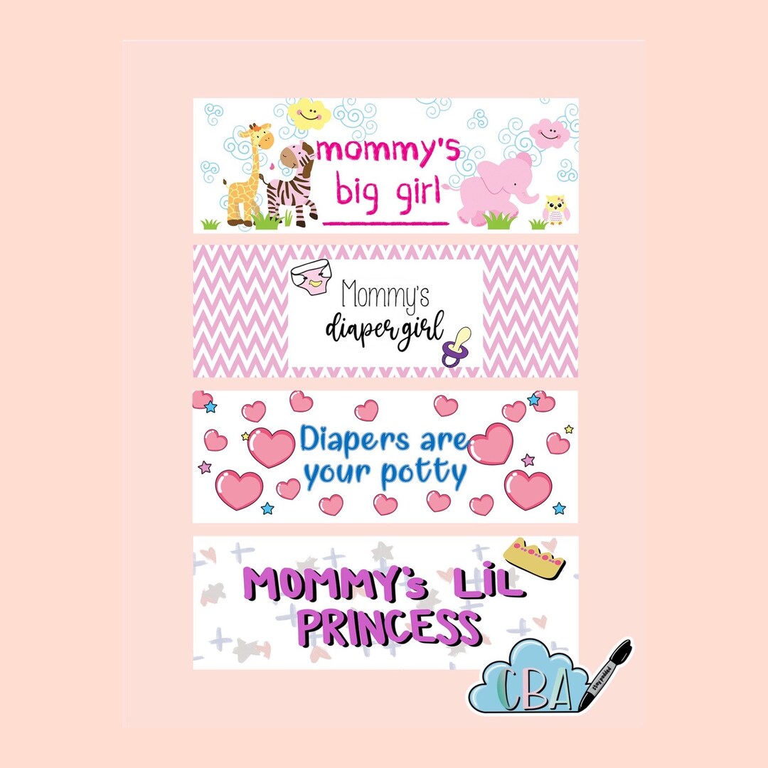 Abdl Diaper Tapes Pack Of 4 Premium Clear “mommys Girl Pack” Etsy