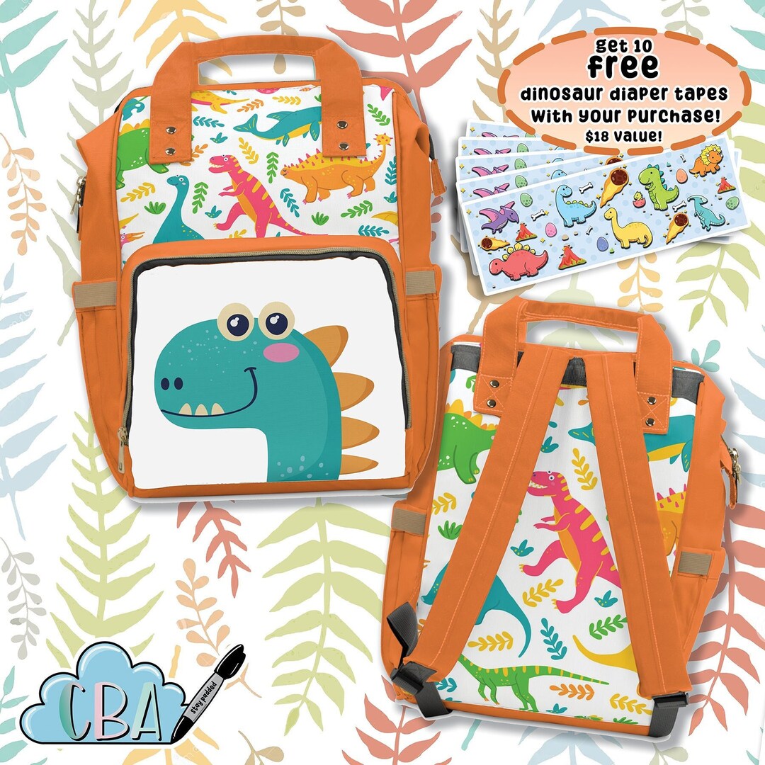 FREE STICKERS ABDL Cute Dinosaur Diaper Bag Backpack - Etsy