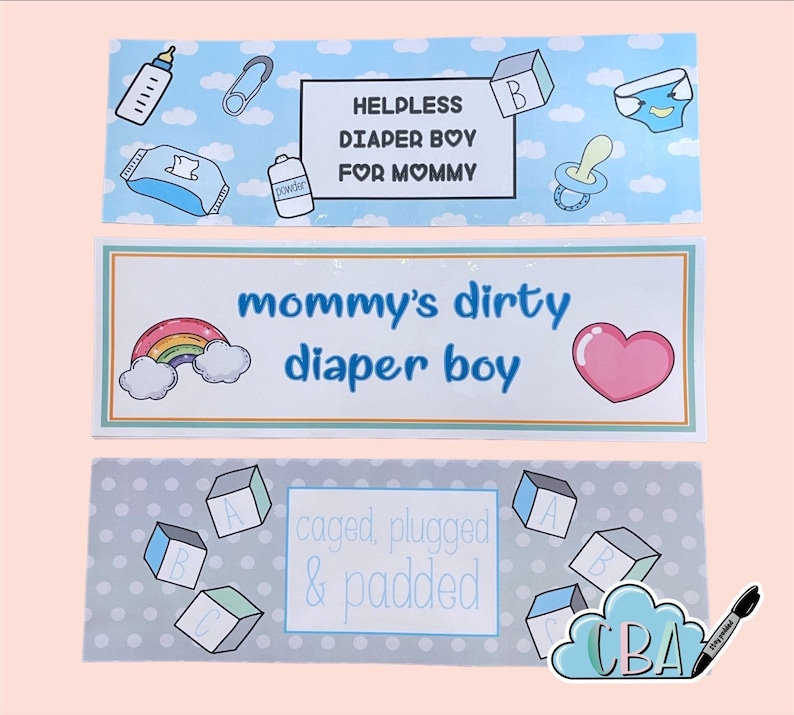 ABDL Diaper Tapes Set of X6, "dirty Diaper Boy Set" - Etsy