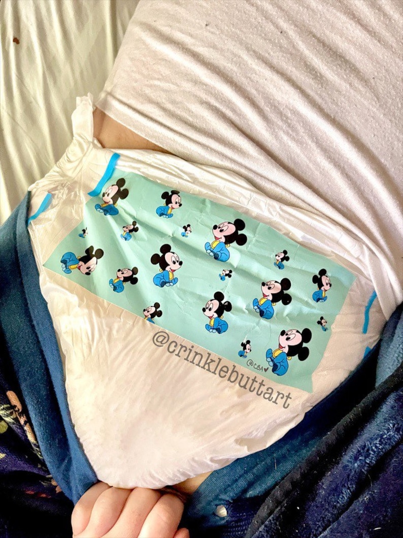 ABDL Diaper Tapes ABDL Landing Zone Sticker Baby Mickey | Etsy