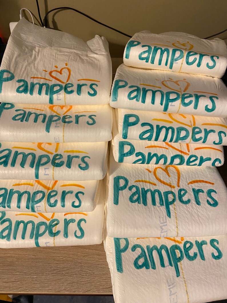 ABDL Fetish Pampers Adult Baby Diaper Hand-drawn Nappy | Etsy