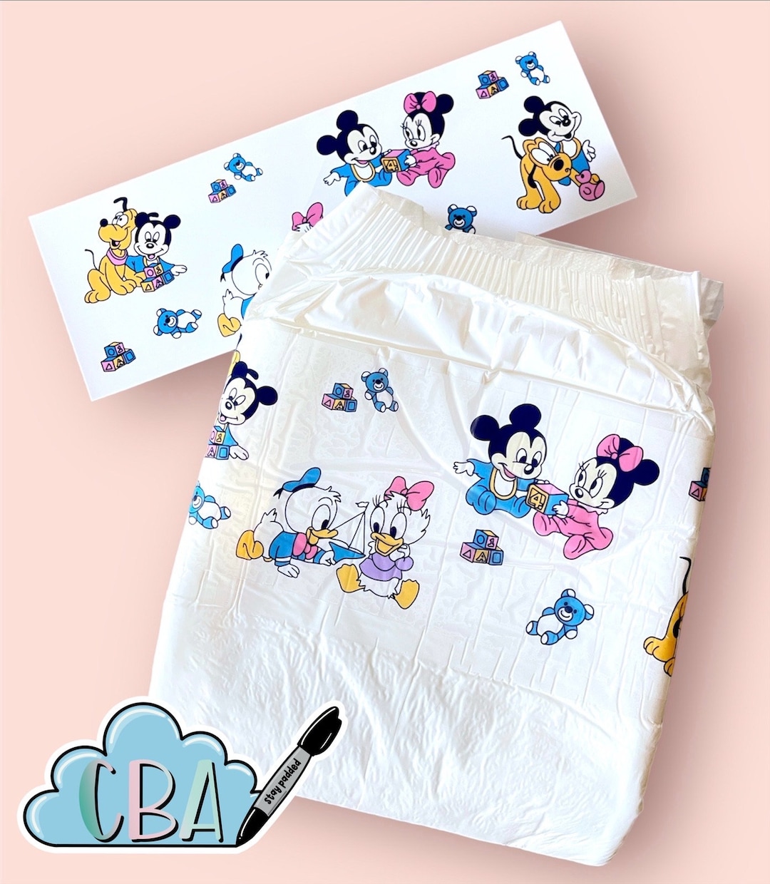 ABDL Clear Premium Diaper Tapes “playing Babies” - Etsy