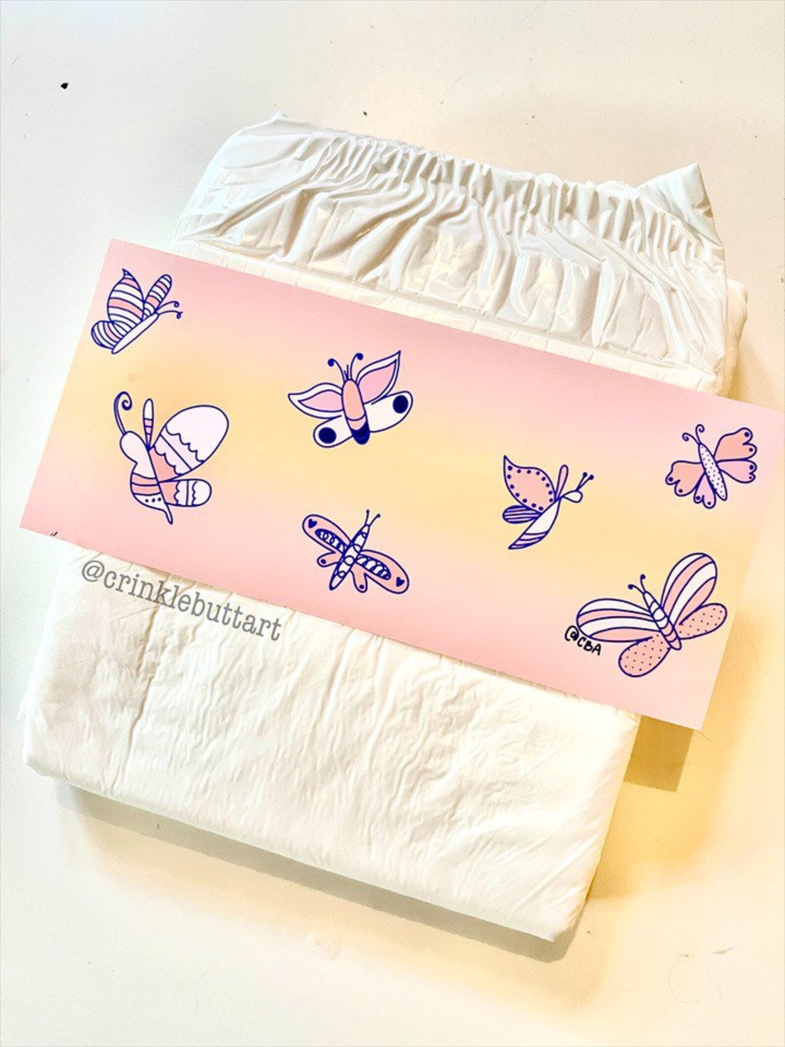 Abdl Adult Diaper Butterflies Landing Zone Stickie Etsy