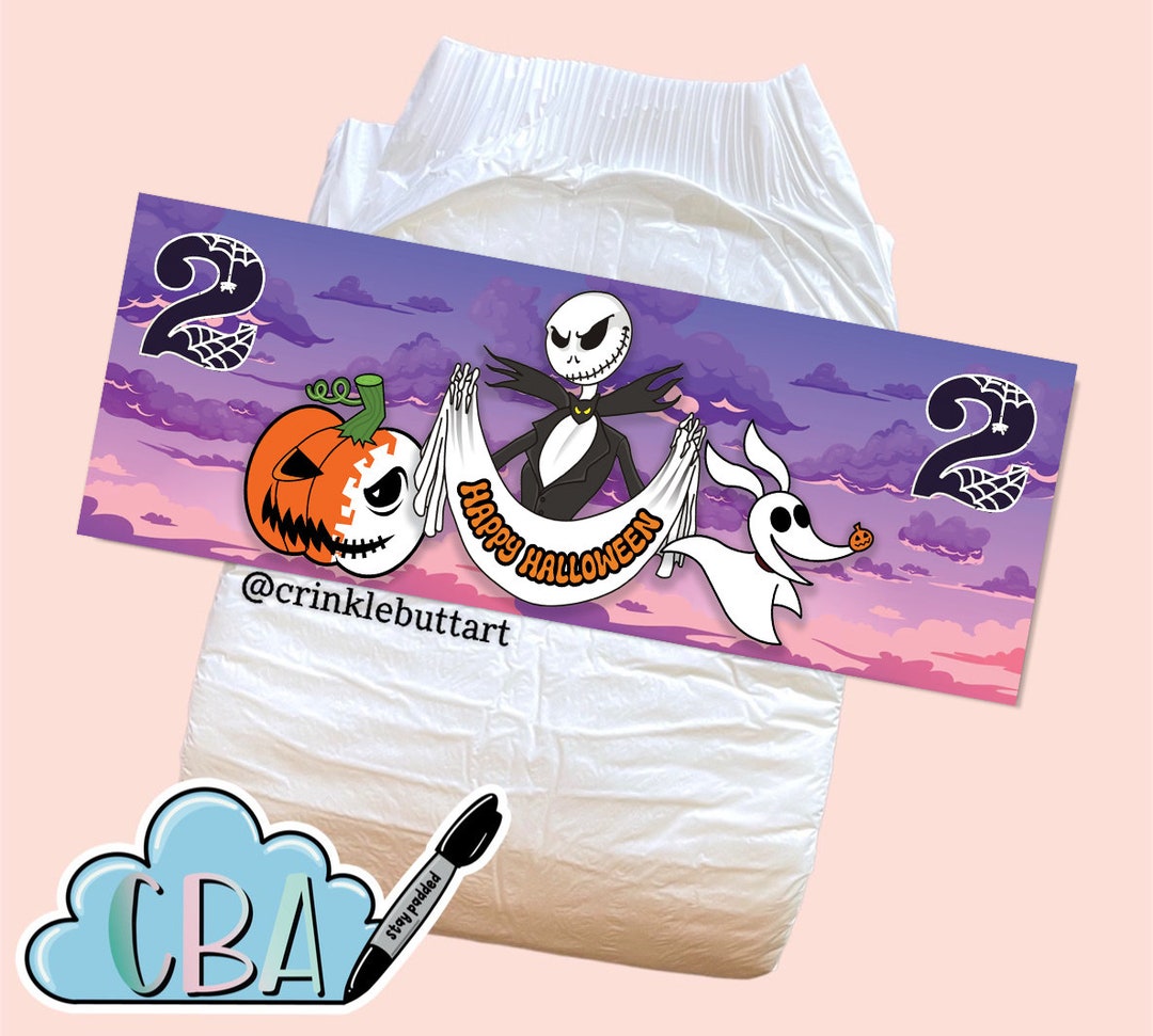 ABDL Halloween Diaper Tape "jack's Happy Halloween" - Etsy
