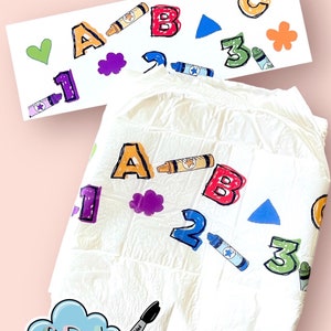 ABDL Clear Premium Diaper Tapes “pre K Doodles” - Etsy