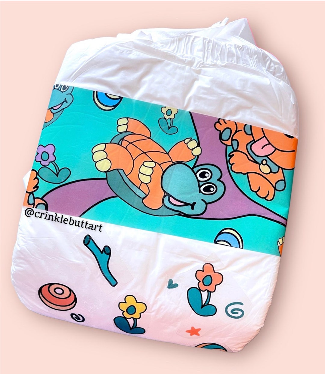 CLEARANCE ABDL Diaper Tape & Sticker Sheet, “vintage Turtle Sticker Kit ...