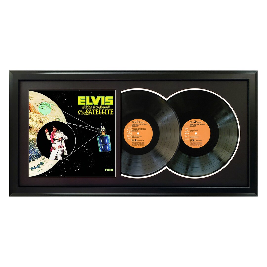 Elvis Presley - Aloha - 17.5" X 34.5" - Framed Vinyl - Black Mat and ...