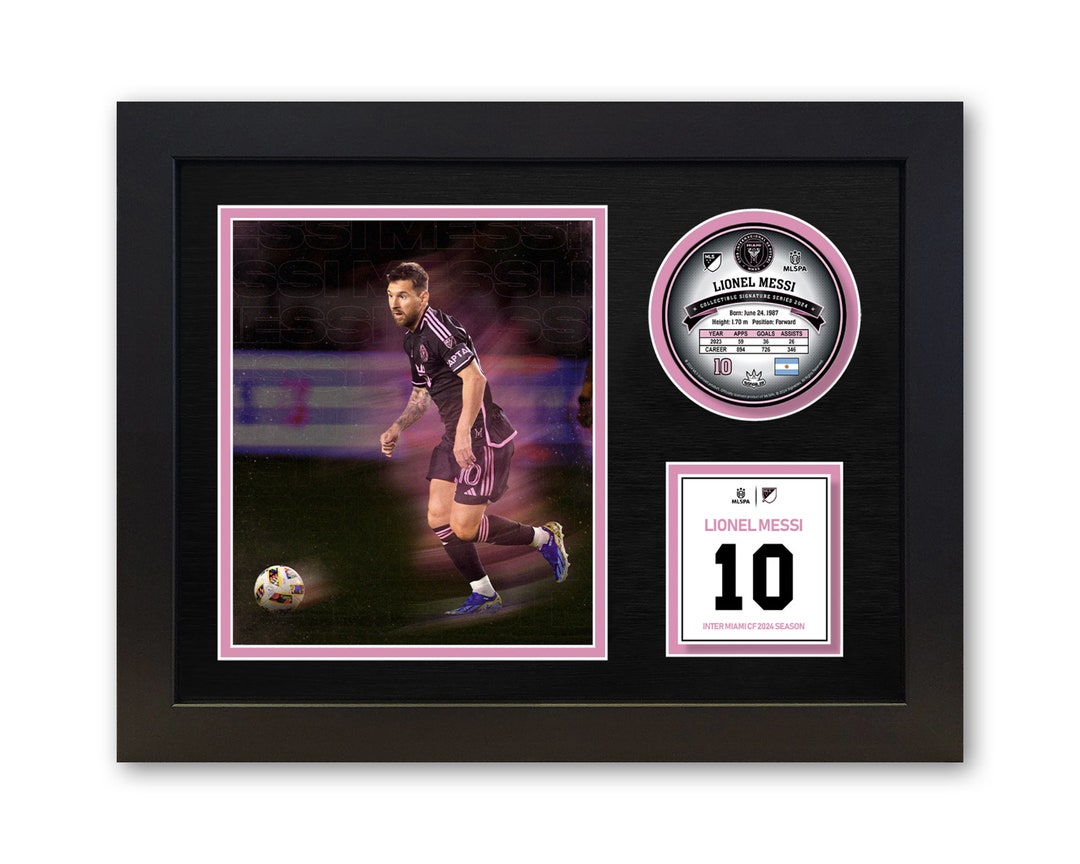 Lionel Messi Black Jersey - Framed Collectible Flat Sport Ball and ...
