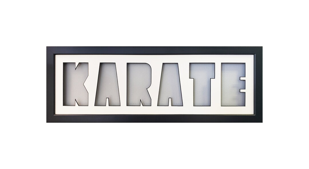 Karate Photo Collage "letter Frame" Handcrafted With White Mat 9 X 25.5 ...
