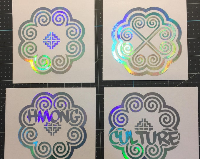 Holographic Hmong Vinyl Decals - Etsy
