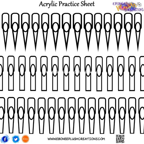 Acrylic Practice Sheet Long Nails digital Download - Etsy
