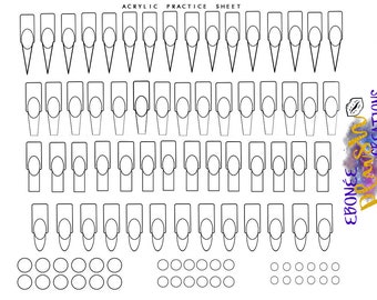 Acrylic Practice Sheet Long Nails digital Download | Etsy