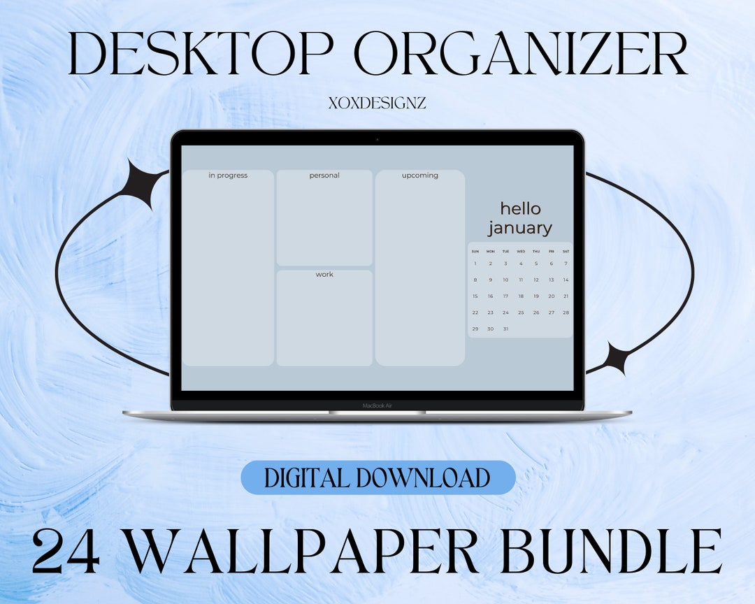 2023-2024 Bundle of 24 Minimalist & Trendy Wallpaper Desktop Organizer ...