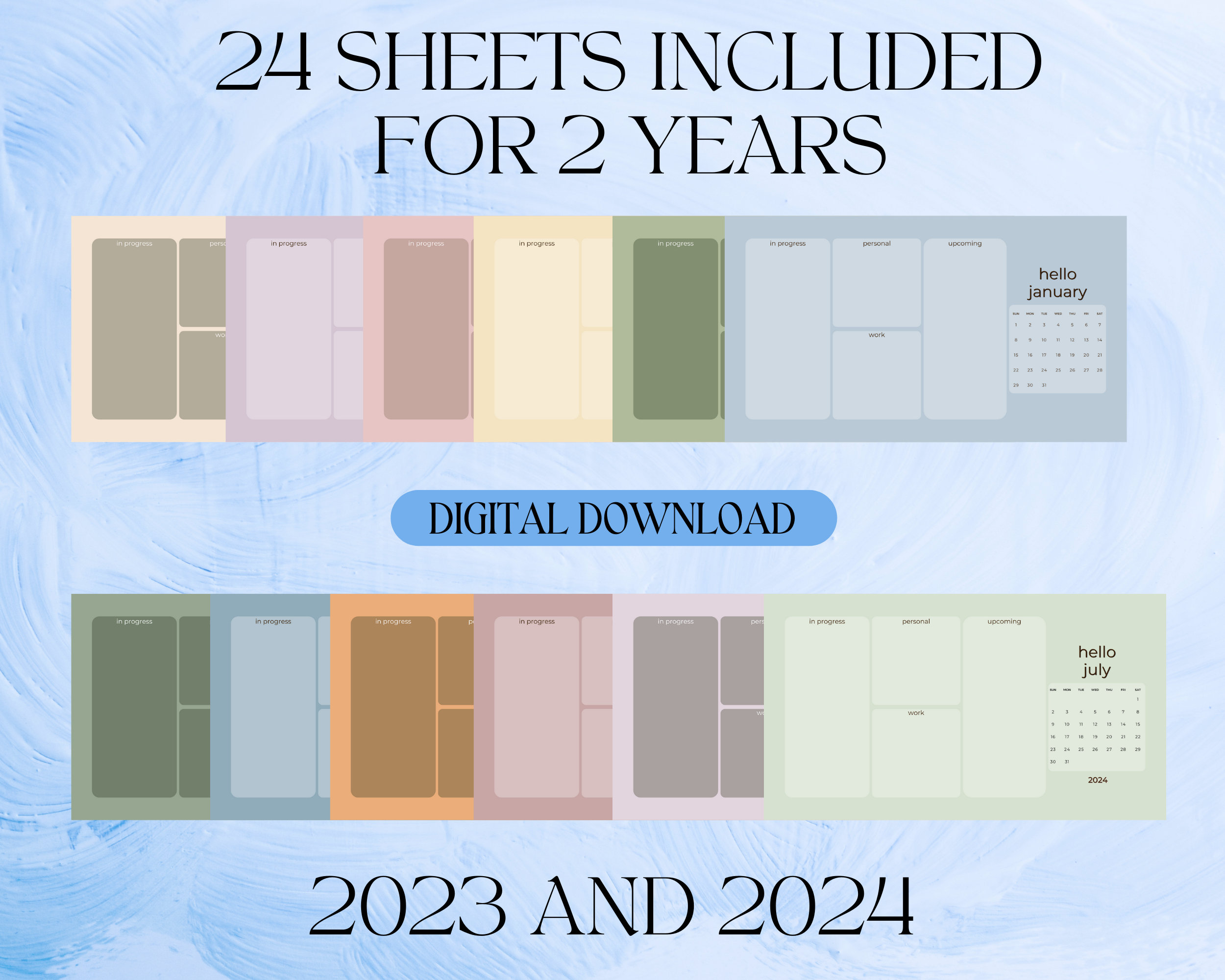 2023-2024 Bundle of 24 Minimalist & Trendy Wallpaper Desktop Organizer ...