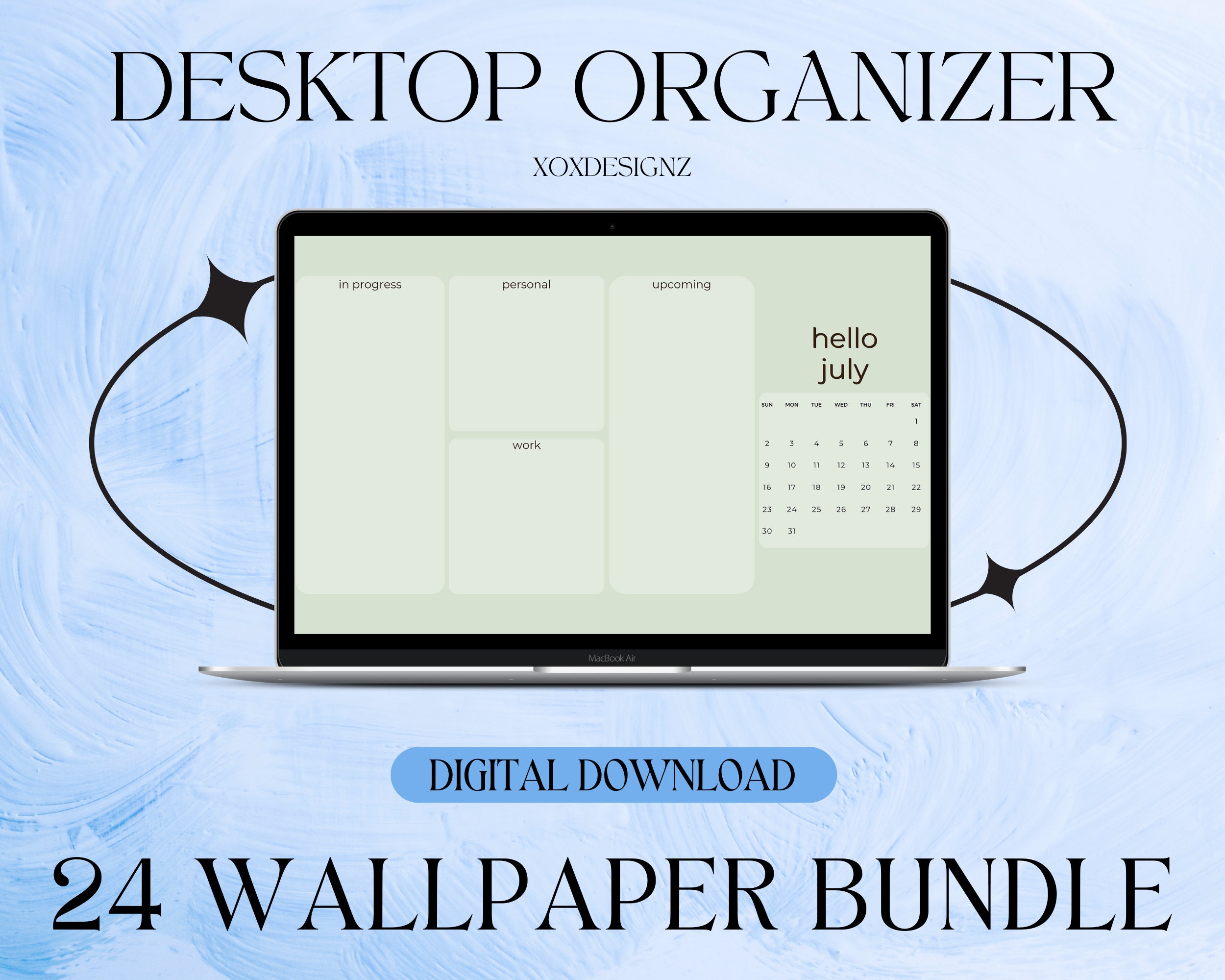 2023-2024 Bundle of 24 Minimalist & Trendy Wallpaper Desktop Organizer ...