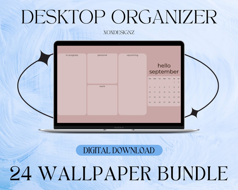 2023-2024 Bundle of 24 Minimalist & Trendy Wallpaper Desktop Organizer ...
