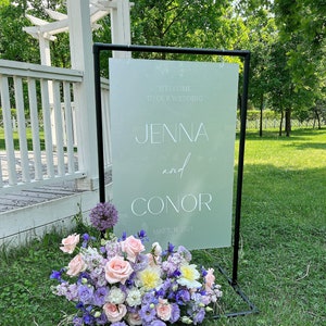 Personalized Wedding Decor, Floor Sign Holder, Wedding Welcome Frame ...