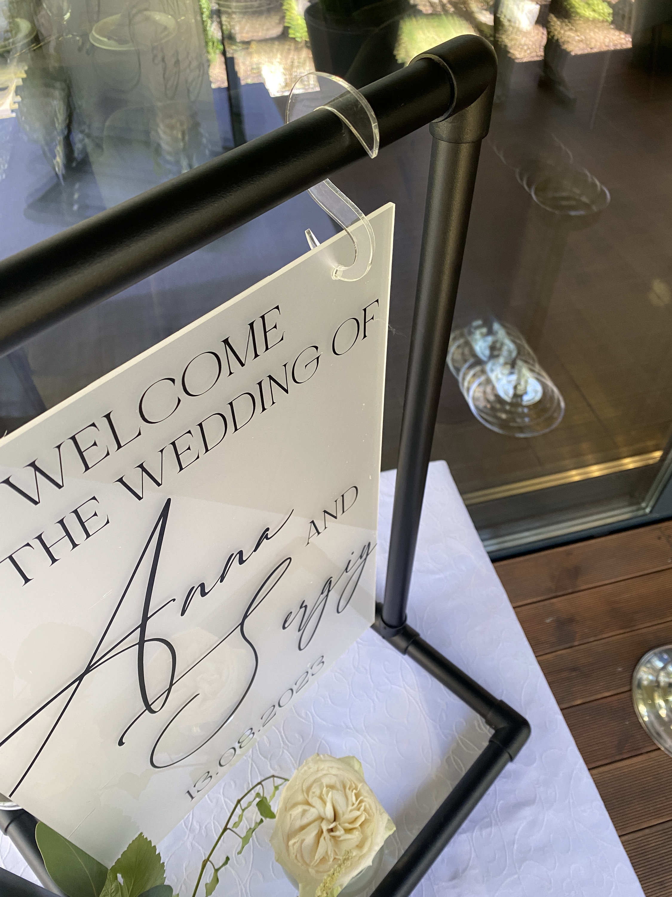 Wedding Table Stand for Acrylic Signs, Wedding Sign Holder, Wedding Bar ...