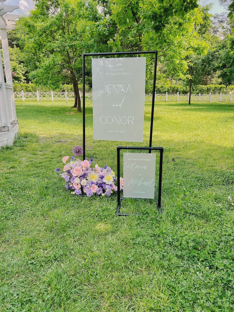 Personalized Wedding Decor, Floor Sign Holder, Wedding Welcome Frame ...